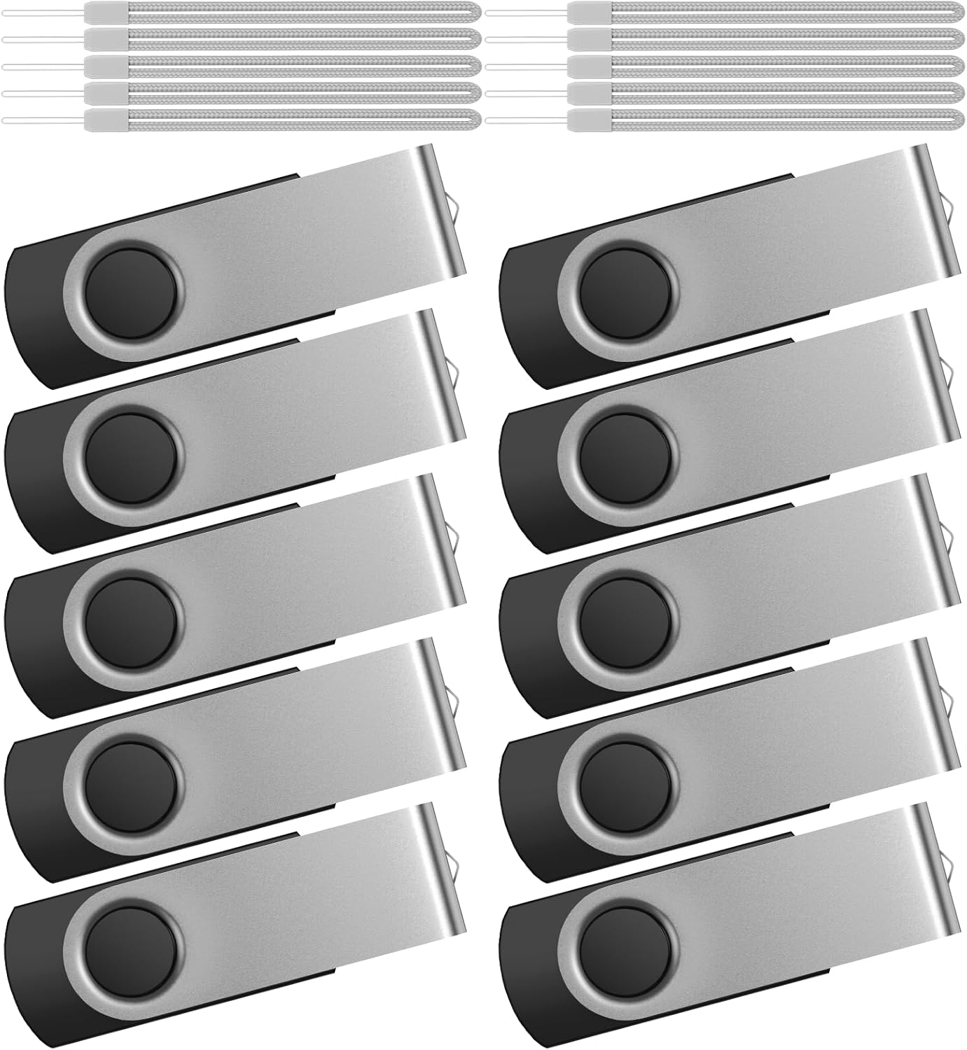 Amazon.com: 4GB USB Flash Drive Bulk 10 Pack 4 GB Thumb Drives Swivel ...