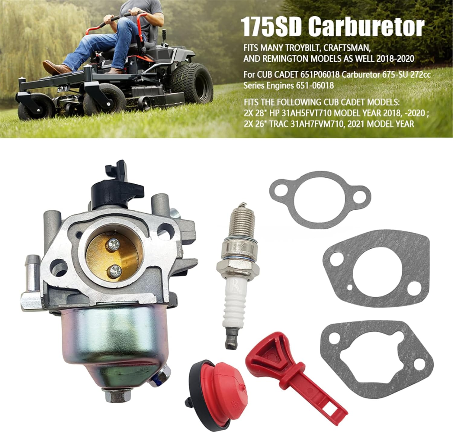 Meyffon 651-06018 Carburador de nieve 175SD repuesto para Cub Cadet ...