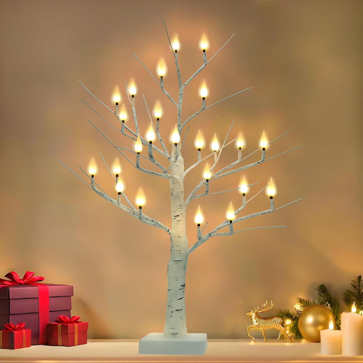 Amazon.com: Evicyego Upgraded 2Ft Candle Light Trees for Decoration ...