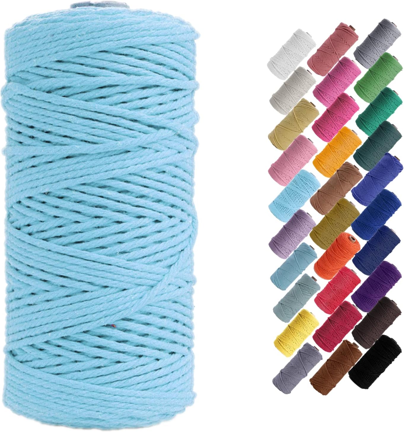 Amazon.com: Natural Macrame Cotton Cord,HAPYLY 3mm x 109Yards Twine ...