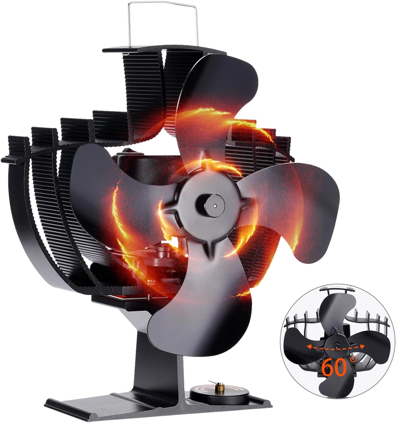 Amazon.com: XiongXiong 4-Blade Wood Stove Fan Heat Powered,Fireplace ...
