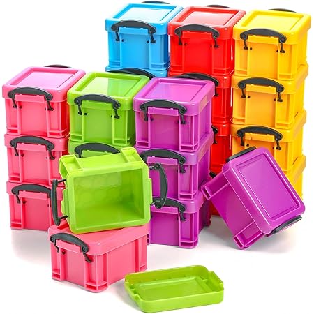 Amazon.com: BTSKY 6 Colors Mini Small Plastic Storage Box with Locking ...