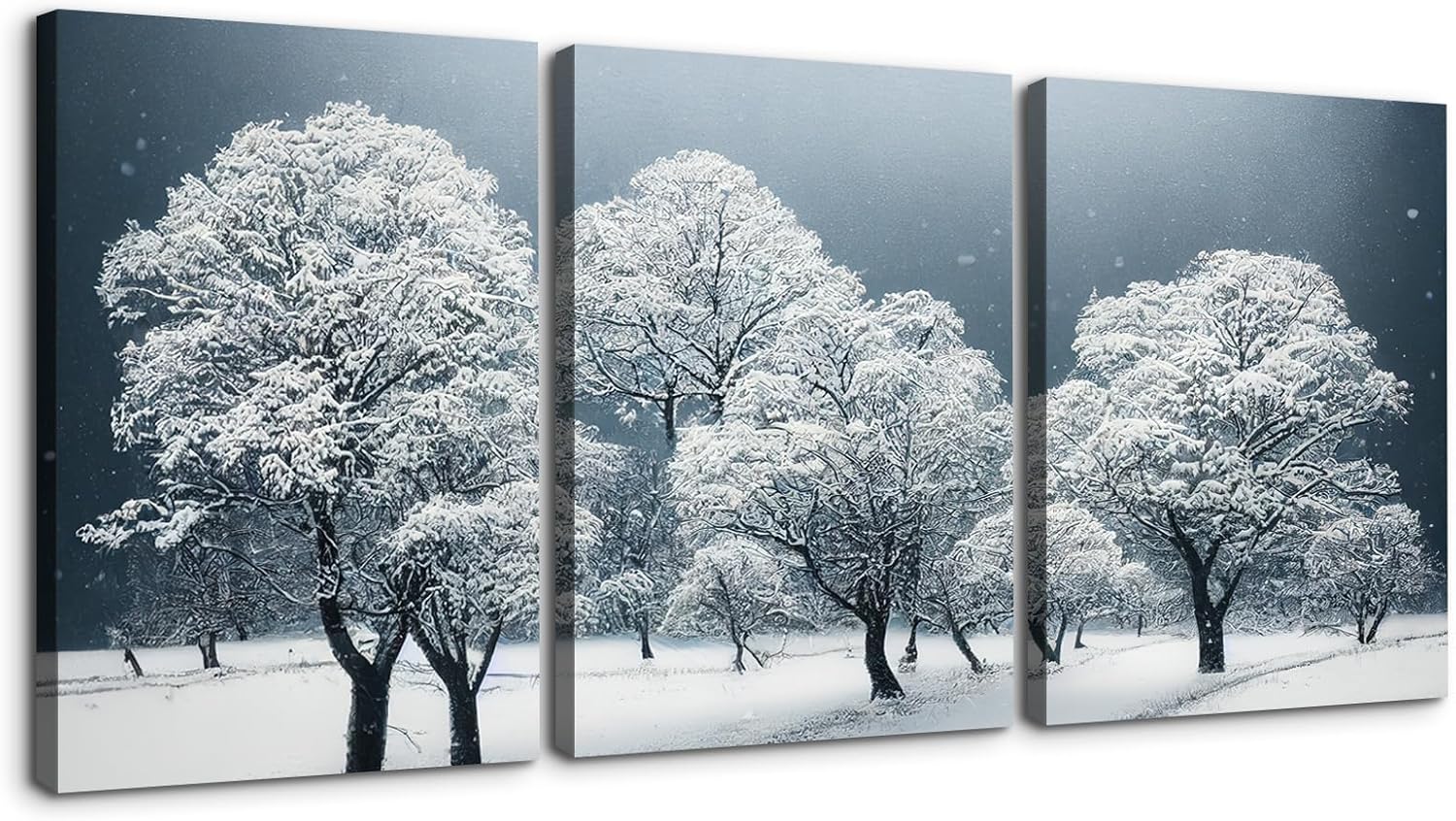 Amazon.com: YONICA 3 Panel Winter Scene Canvas Wall Art for Home Office ...