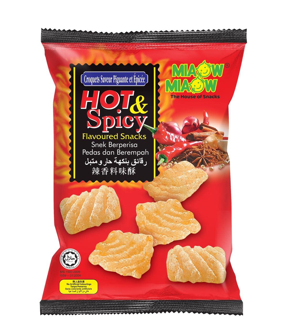 MIAOW MIAOW Hot & Spicy Flavoured Snacks, 60g : Amazon.in: Grocery ...