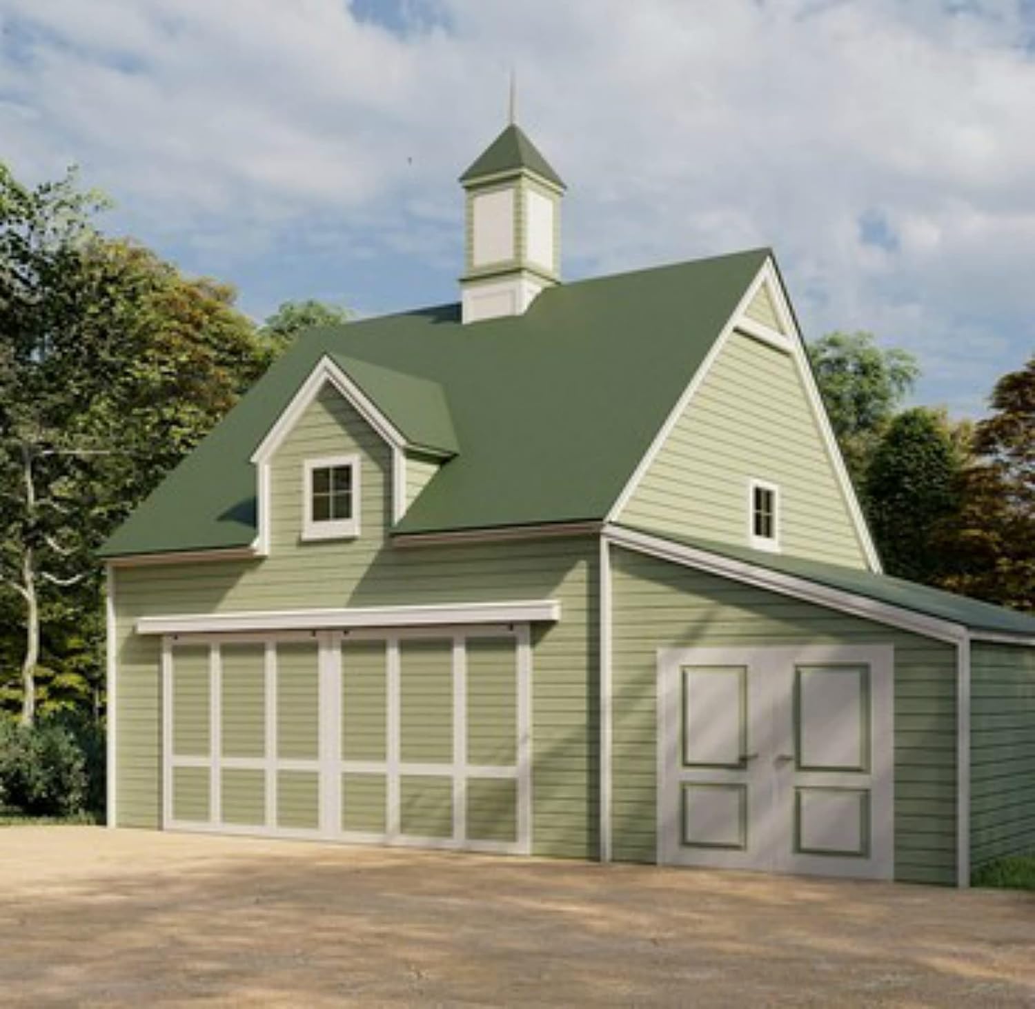 Amazon.com : 2, 3 or 4 Bay Coach House Style Car Barn Plans with Lofts ...