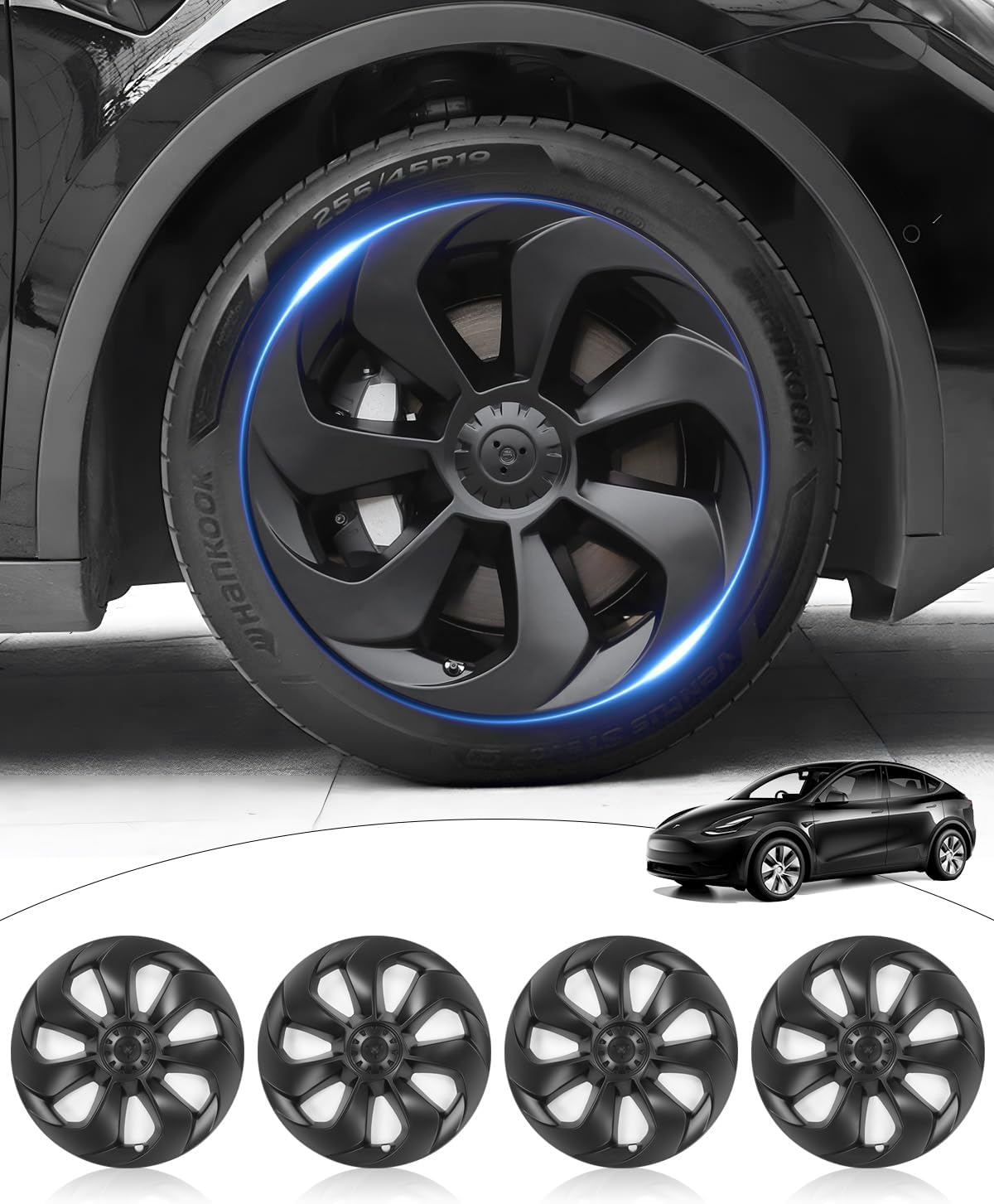 Amazon.com: Shademax Tesla Model Y Wheel Covers ABS Hubcaps,19 Inch ...