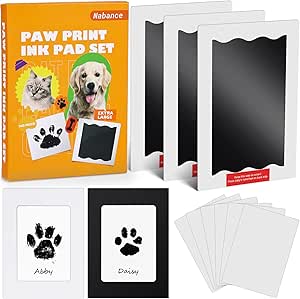 Nabance Paw Print Kit for Dogs & Cats, 3 Large Size Inkless Ink Pads ...