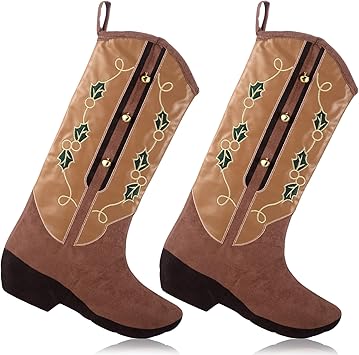 Amazon.com: Soulchen 2 Pcs Brown Cowboy Boot Stocking Western Christmas ...