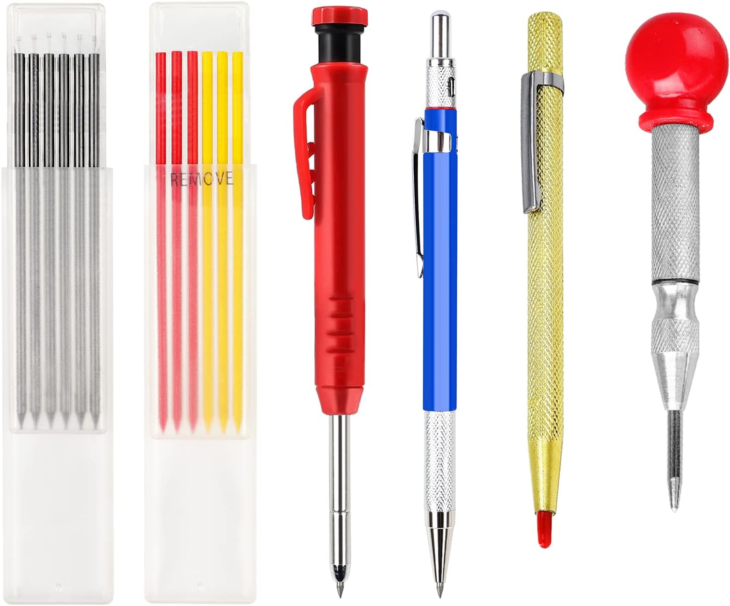 Amazon.com: 22pcs Mechanical Carpenter Pencils Kit including Center ...