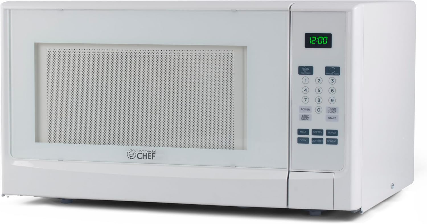 COMMERCIAL CHEF 1.4 Cubic Foot Microwave with 10 Power Levels, Small ...