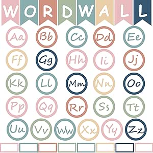 Amazon.com: Boho Word Wall Bulletin Board Set Alphabet Classroom ...