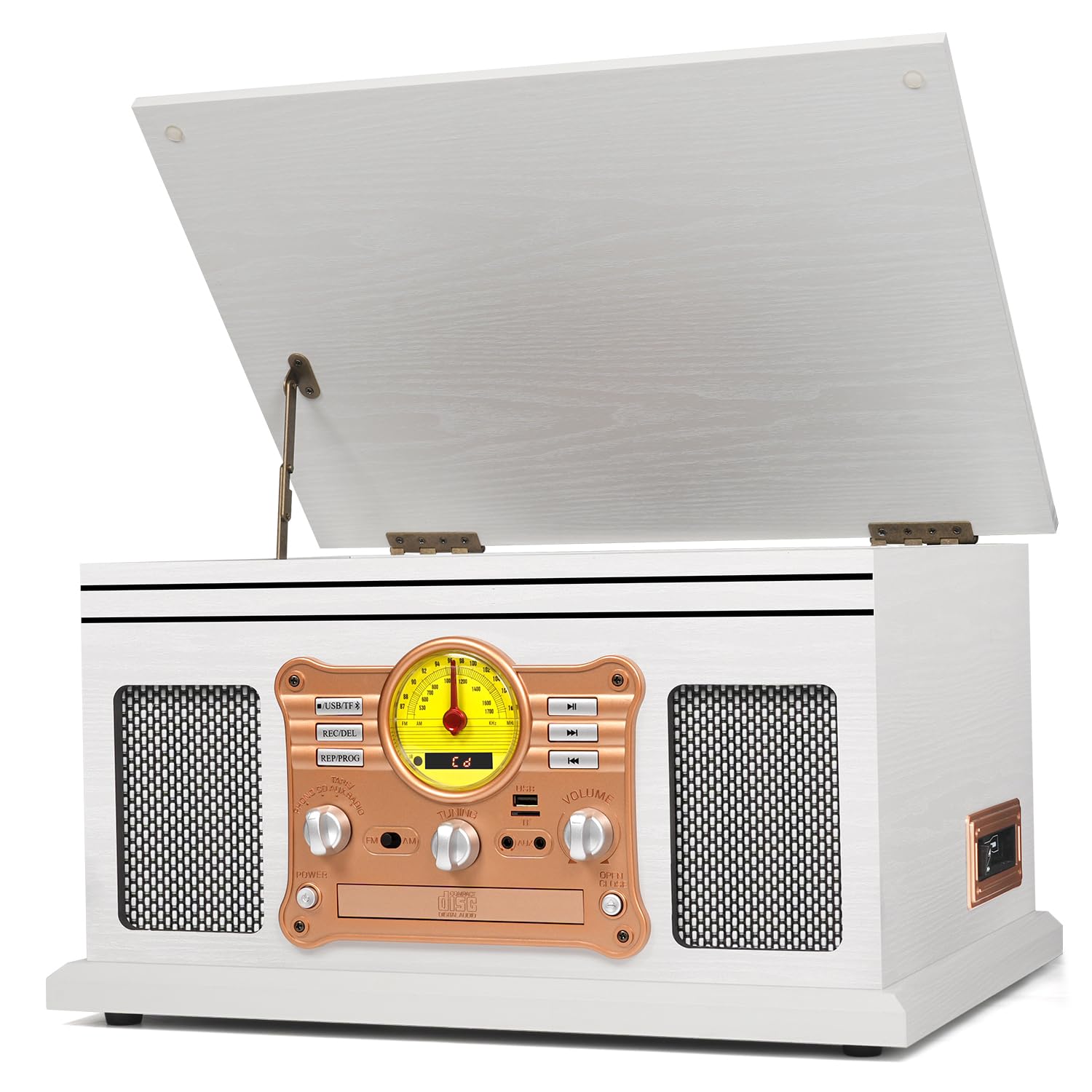 Amazon.com: 10 in 1 Vintage Bluetooth Record Player Turntable with ...