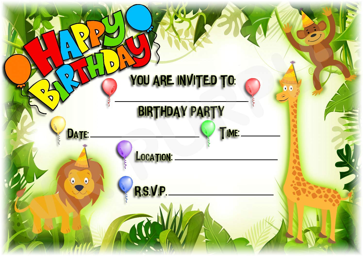 Jungle Safari Invitation Templates