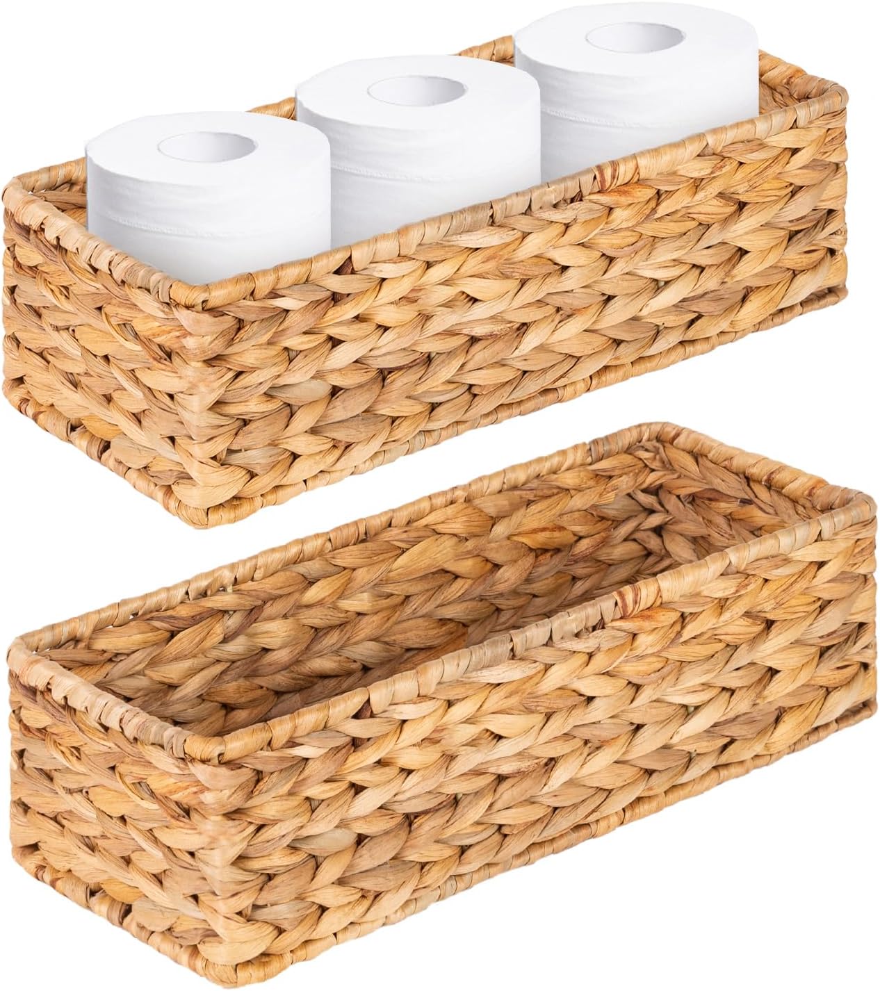 Amazon.com: Toilet Paper Basket for Bathroom, Waterproof Plastic Wicker ...