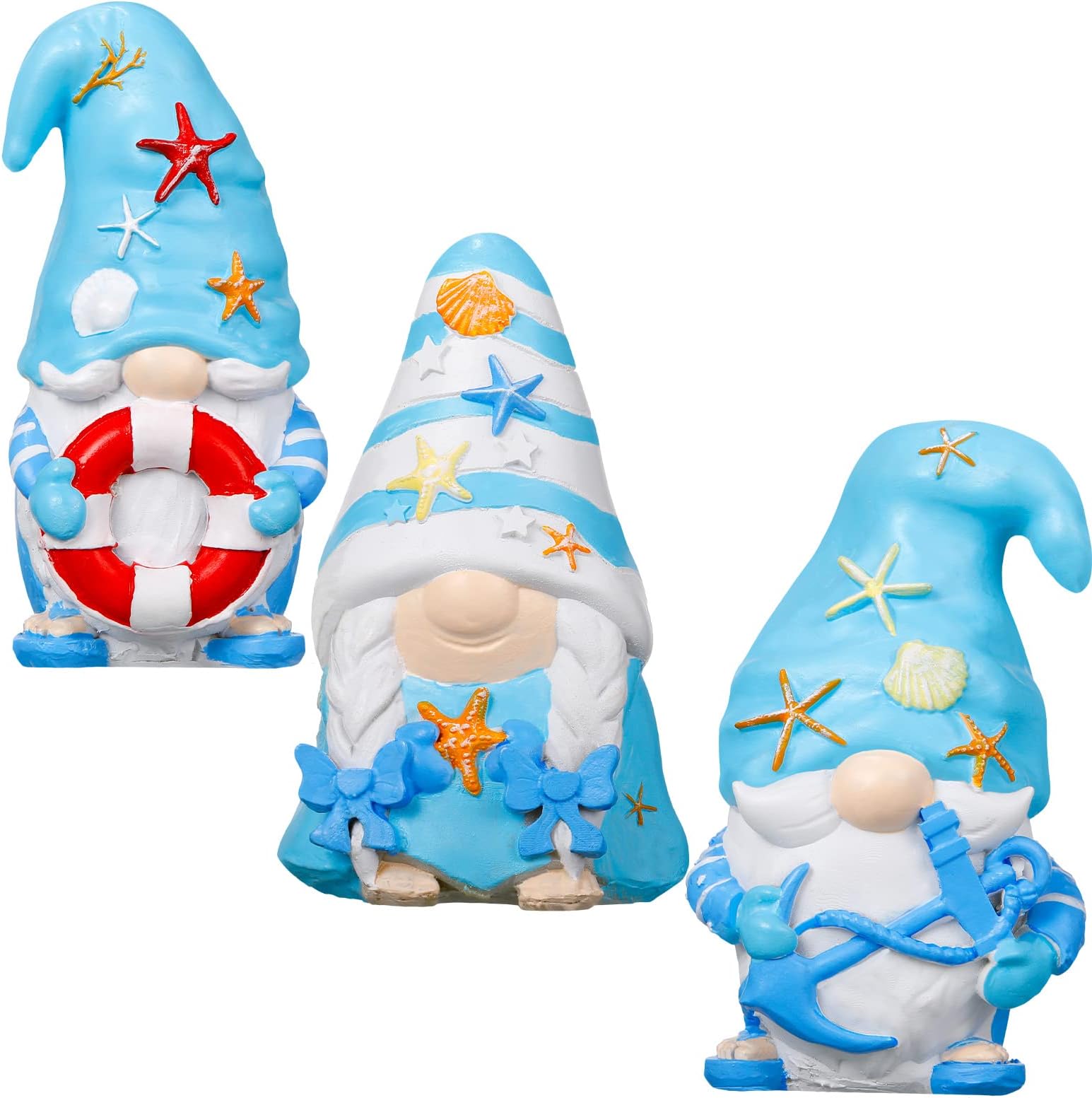 Amazon.com: flangairy Beach Mermaid Gnomes Decor 5" Small Resin ...