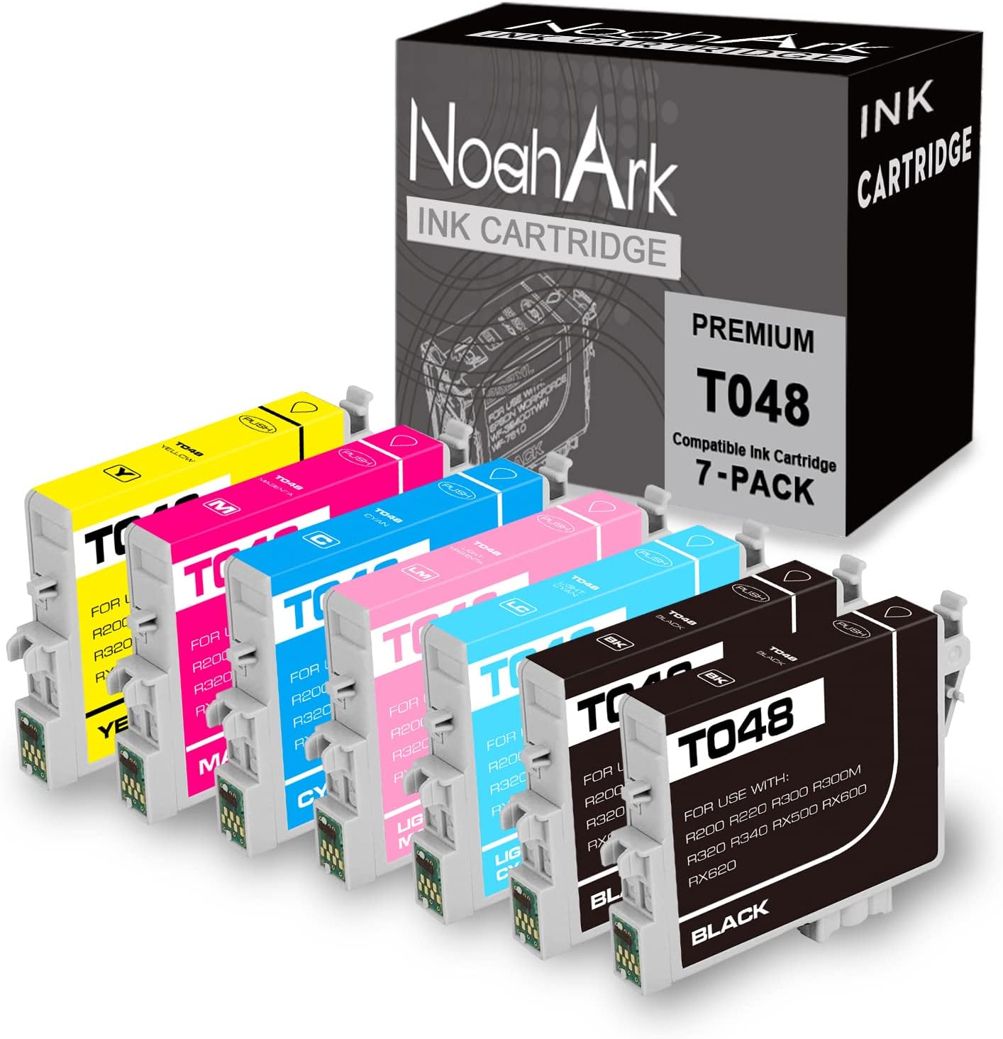 NoahArk 7 Packs T048 T48 Remanufactured Ink Cartridge Replacement for ...