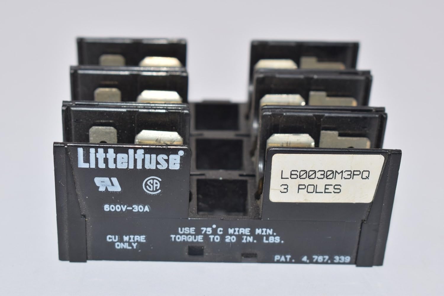 LITTELFUSE L60030M-3PQ Midget Fuse Block with Pressure Plate Terminal ...