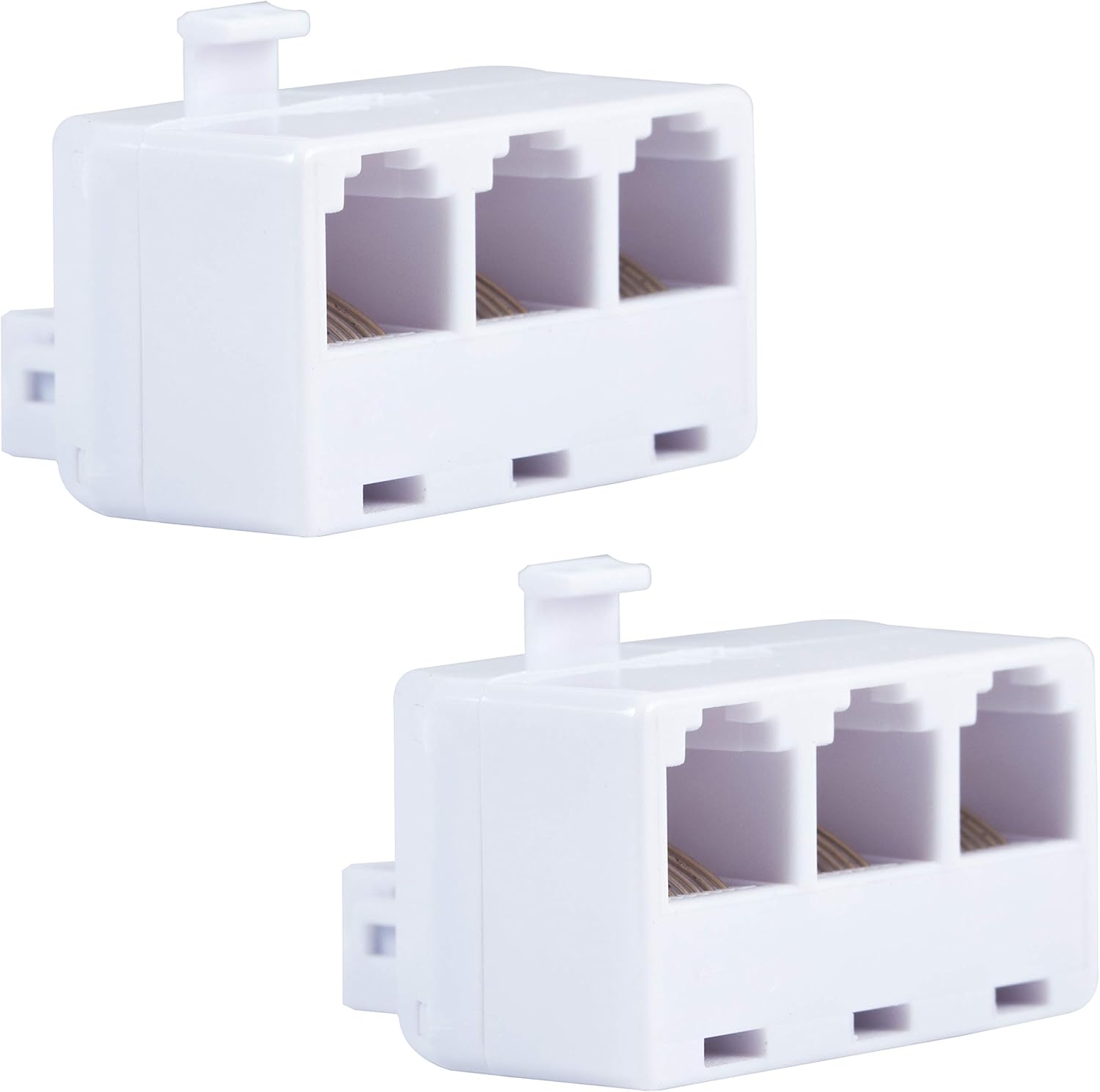 Amazon.com: Power Gear Telephone Triplex Adapter, 2 Pack, 6-Wire Design ...