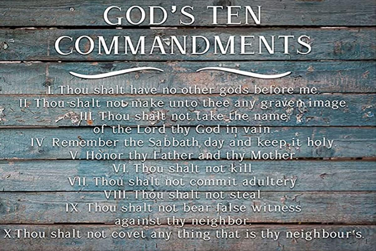 Amazon.com : God's Ten Commandments Religous Bible Verse Inspirational ...