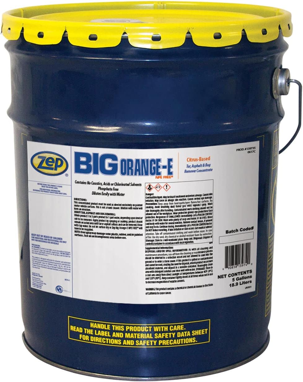 Amazon.com: Zep Big Orange-E NPE Free Liquid Cleaner - 5 Gallon Pail ...
