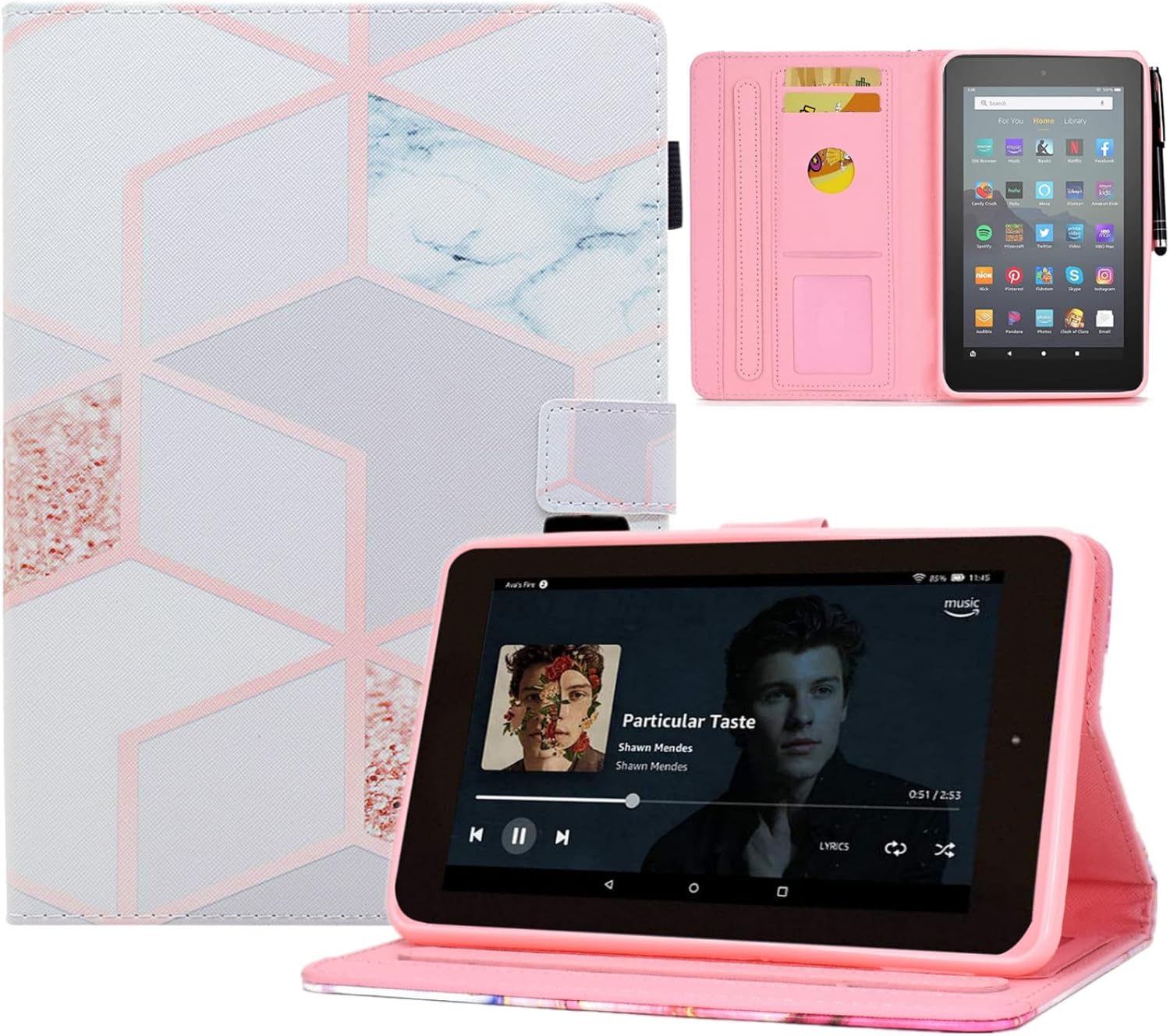 BYCeKe Case for Amazon Fire 7 Tablet (9th/7th/5th Generation, 2019 2017 ...