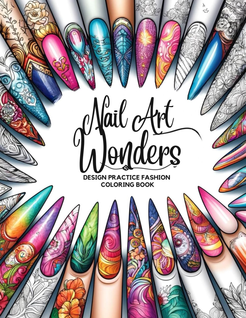 Amazon.com: Nail Art Wonders: Design Practice Fashion Coloring Book ...