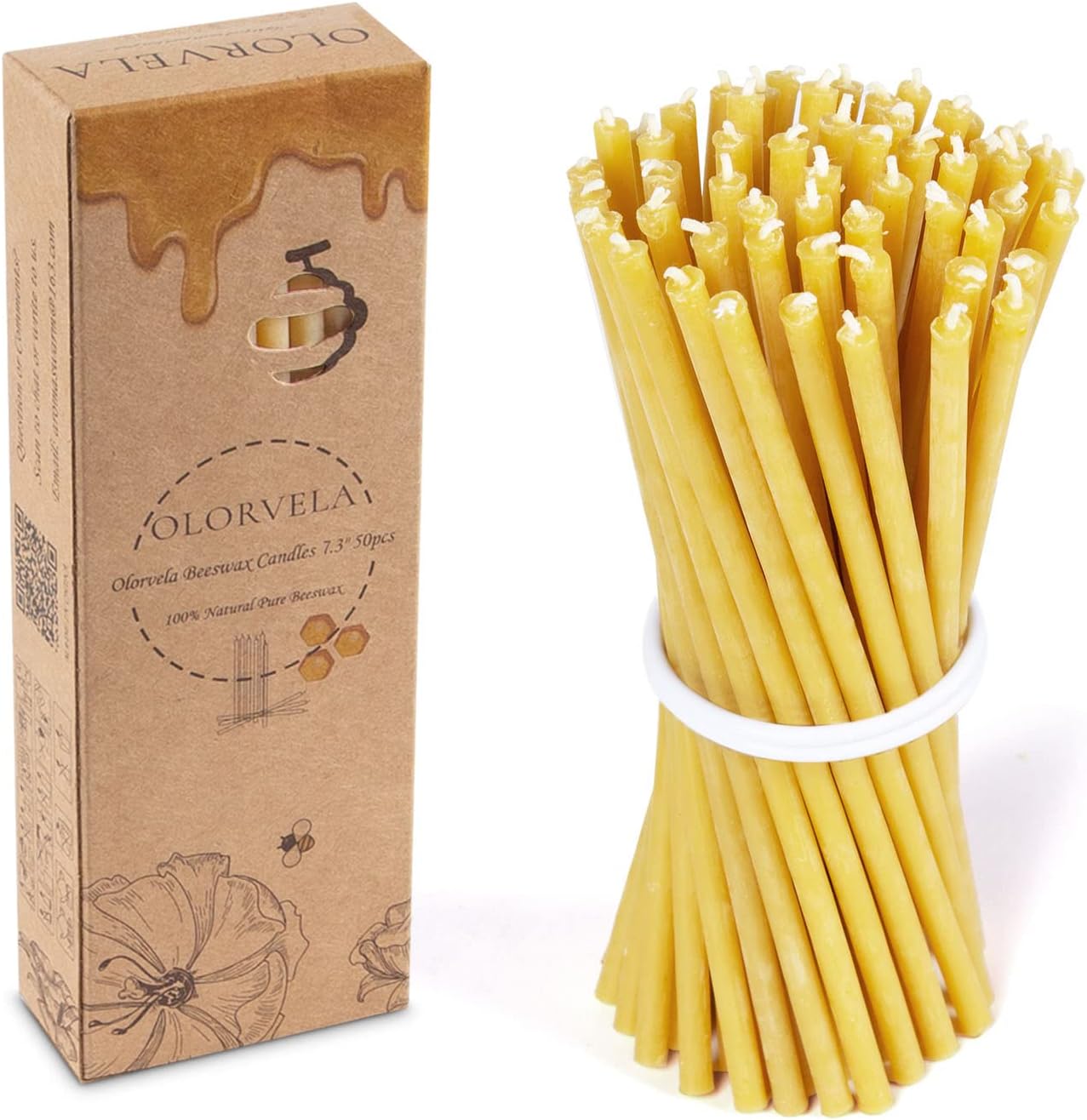 Amazon.com: 100% Beeswax 2-Hour Candles Organic Hand Made - 7 1/2 ...