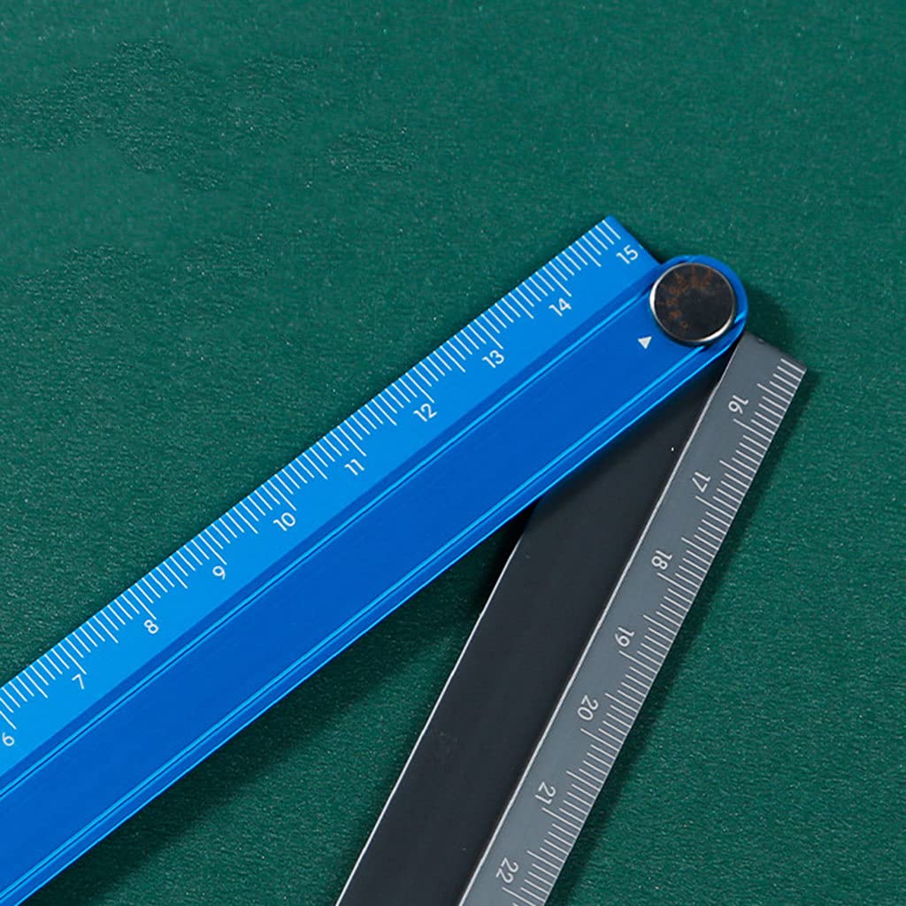 MISUVRSE Aluminum Alloy Foldable Ruler Simple Folding Metal Stationery ...