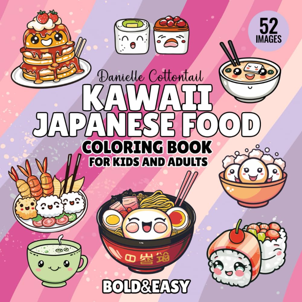 Amazon.com: Kawaii Japanese Food Coloring Book for Kids and Adults ...