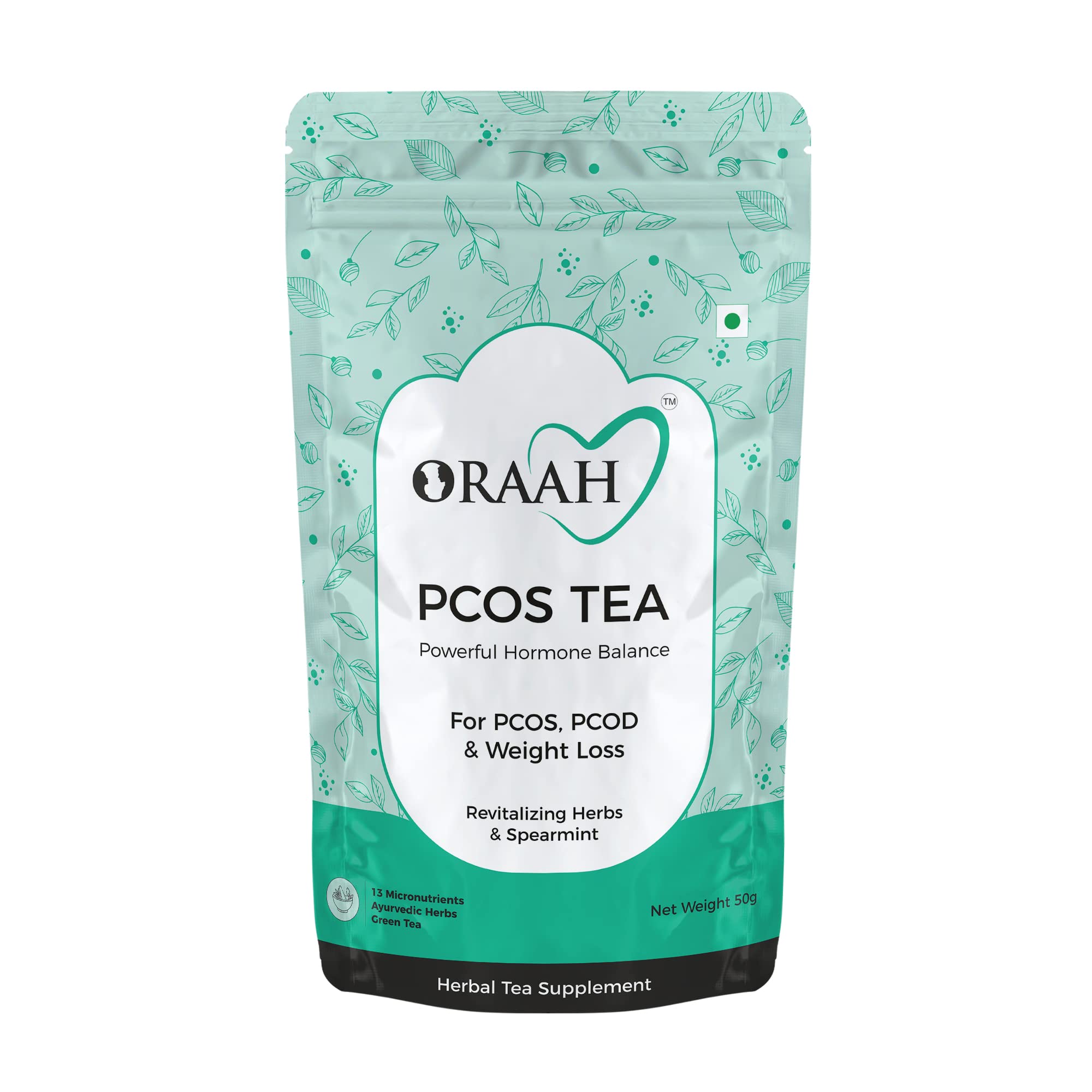 Oraah Pcos Pcod Spearmint Green Tea For Hormonal Balance Weight ...