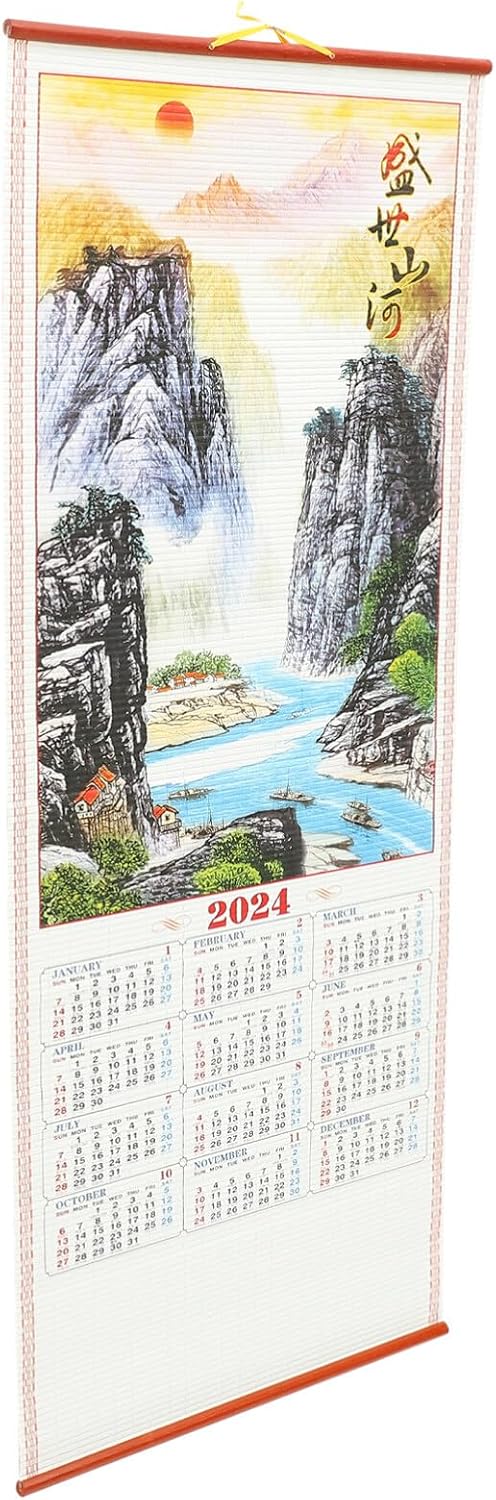 MAGICLULU 2024 Chinese Wall Scroll Calendar Year of The Dragon Calendar ...