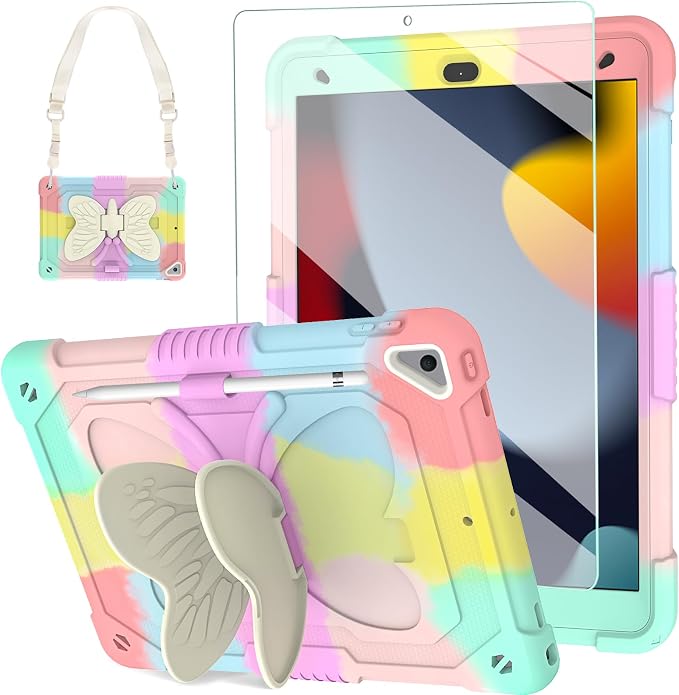 Amazon.com: BLOSOMEET Pink Kids Case for iPad 9th/8th/7th Generation ...