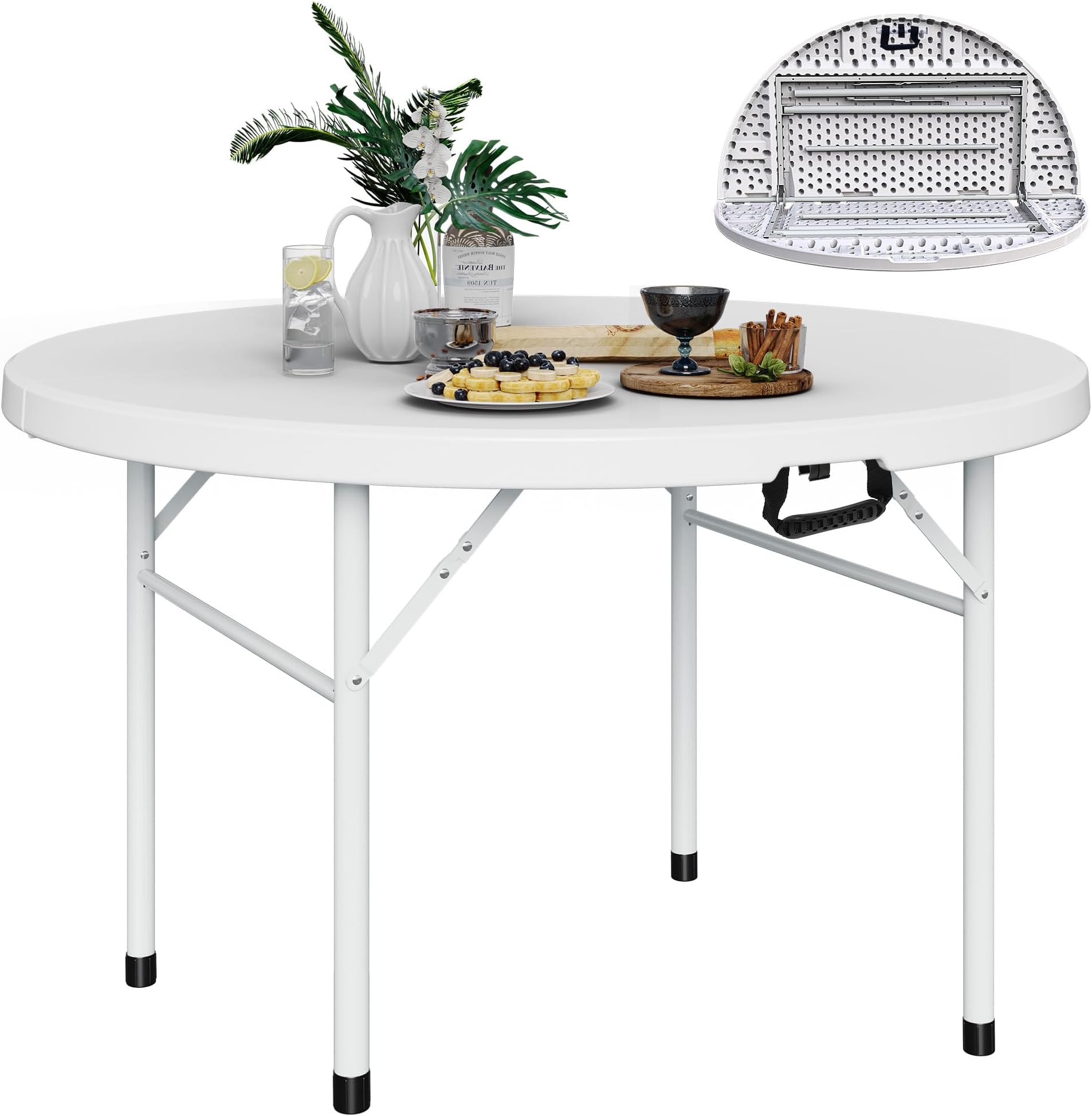 Amazon.com : SUPER DEAL 4 Foot Round Folding Card Table, 48" Indoor ...