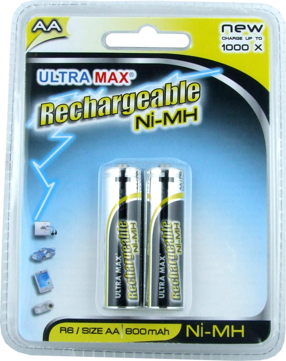 Ultra Max Rechargeable 800 mAh AA Batteries - 2 Pack: Amazon.co.uk ...