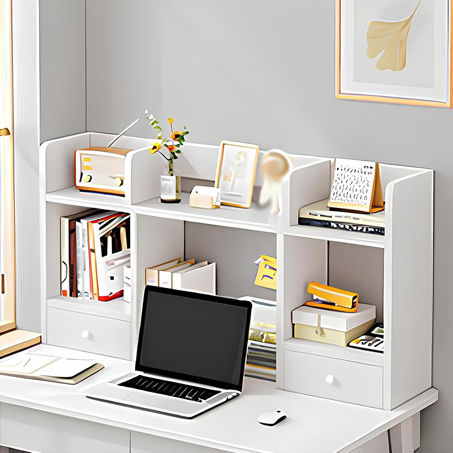 Amazon.com: DDZYC Desktop Bookshelf, Desk Top Shelf Stand, Countertop ...