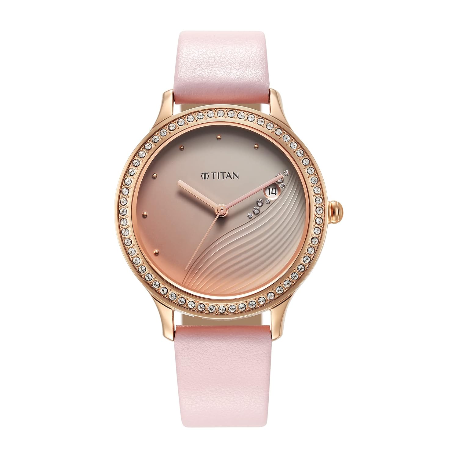 Buy Titan Purple Glam It Up Quartz Analog with Date Gradient Pink Dial ...