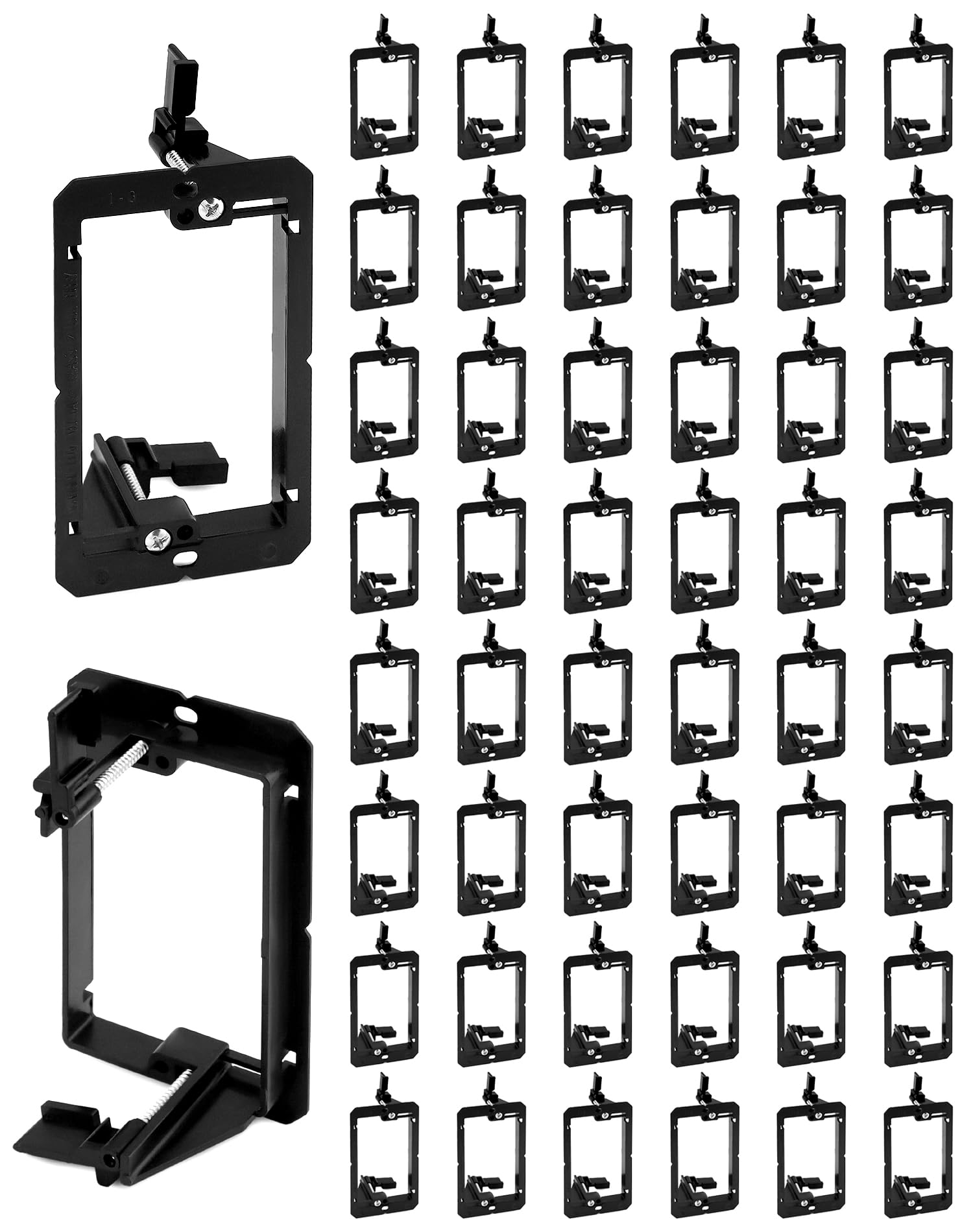 QWORK Low Voltage Mounting Bracket, 50 Pack 1 Gang Single Gang Drywall ...