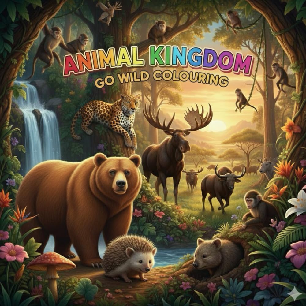 Animal Kingdom: Go Wild Colouring: Your Ultimate Realistic Wildlife ...