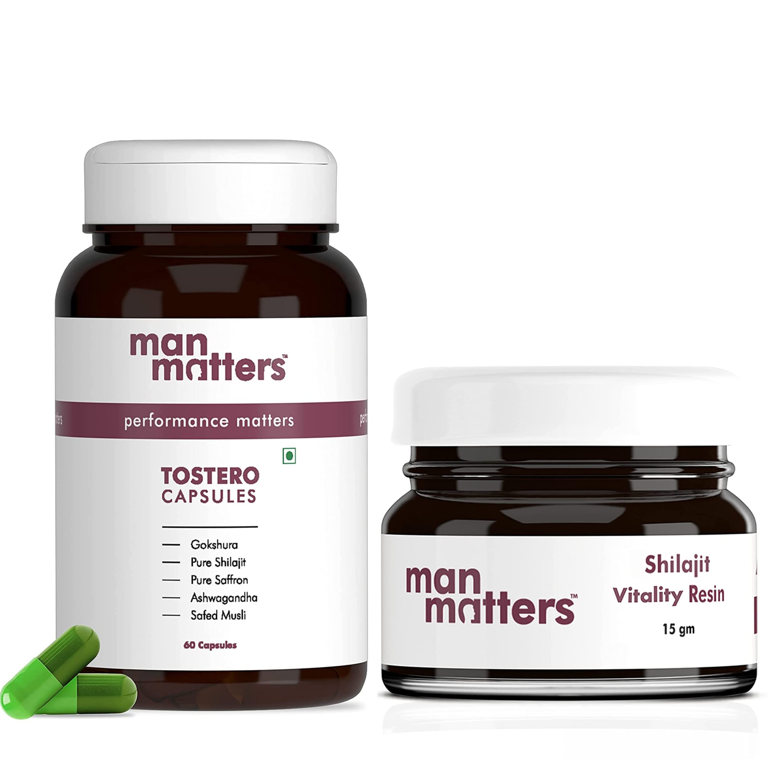 Man Matters Pure Himalayan Shilajit Capsules And Shilajit Resin ...