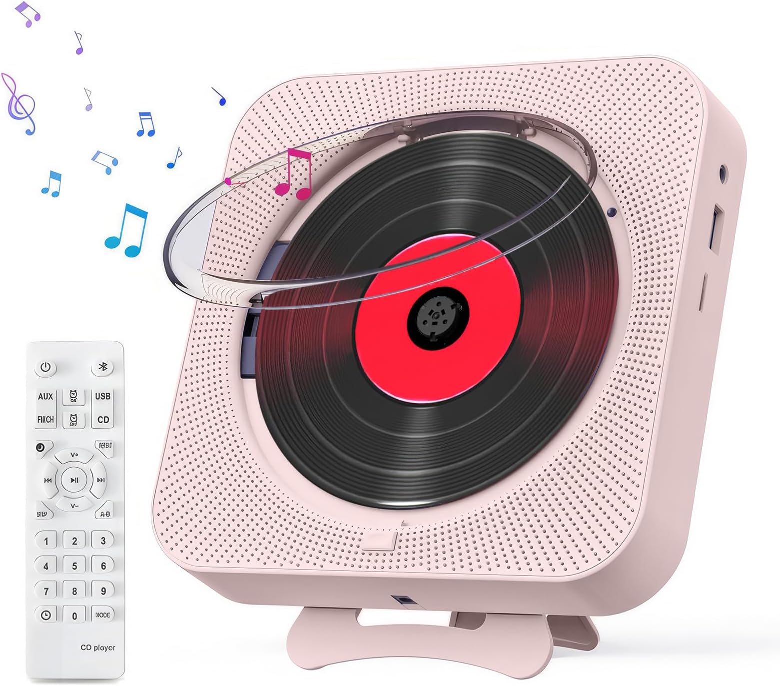 ECYWE Reproductor de CD Portátil Bluetooth,CD Player Montaje en Pared ...