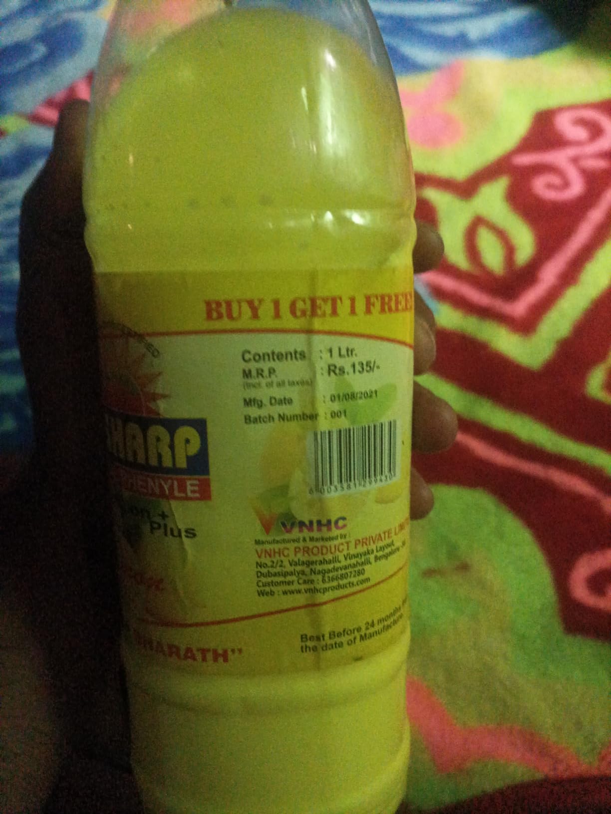 V SHARP HERBAL PHENYLE LEMON Fragrance 1+1 1000ML Premium Floor Cleaner ...