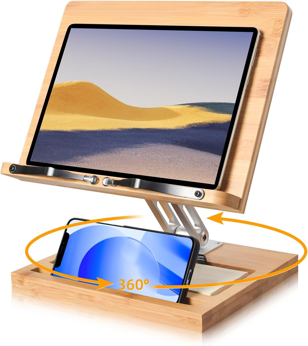 Amazon.com: wishacc 24" Oversized Large Bamboo Book Stand & Holder for ...