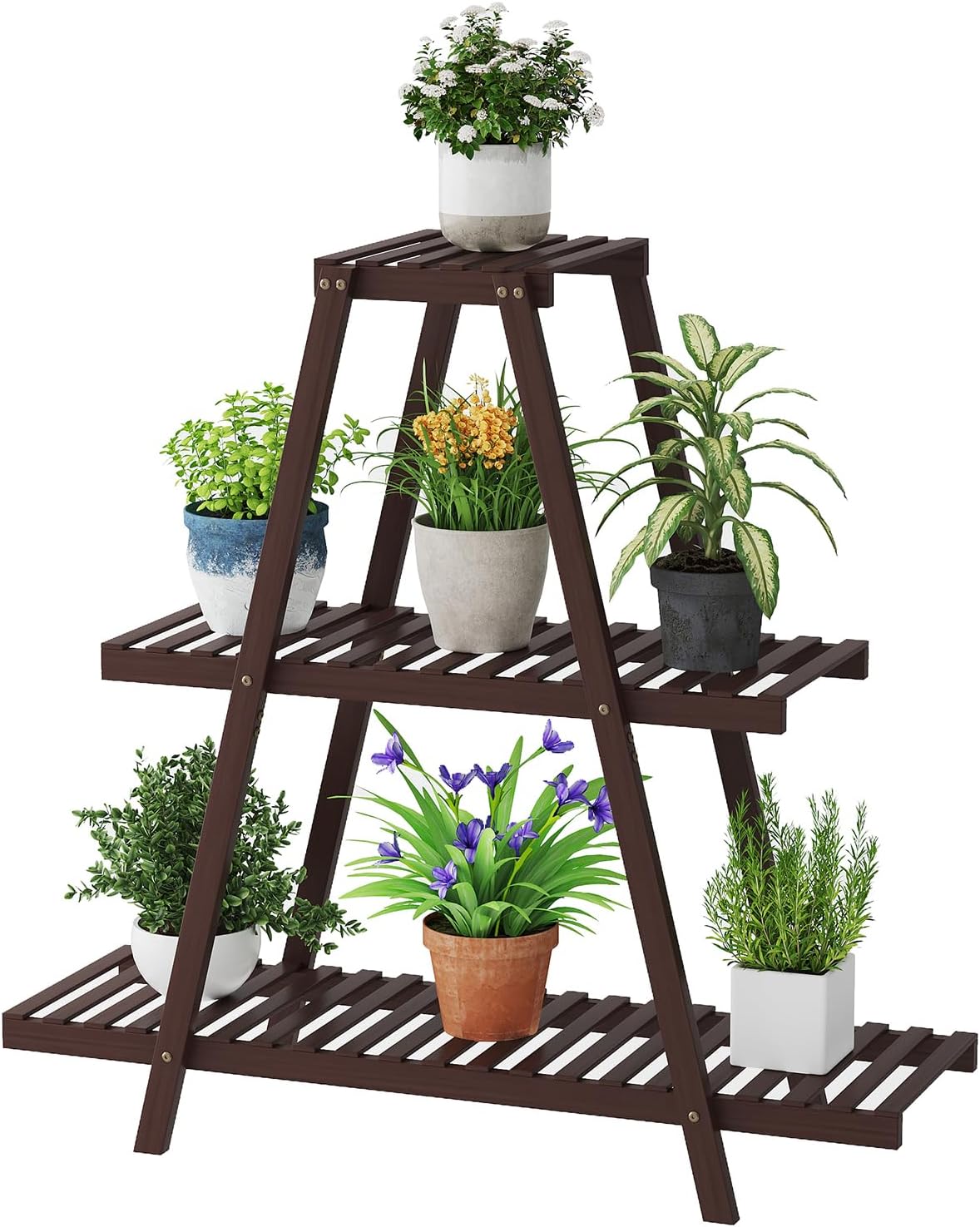 Amazon.com : Tesouro 3 Tiers Indoor Outdoor Plant Stand, 8 Potted Tall ...