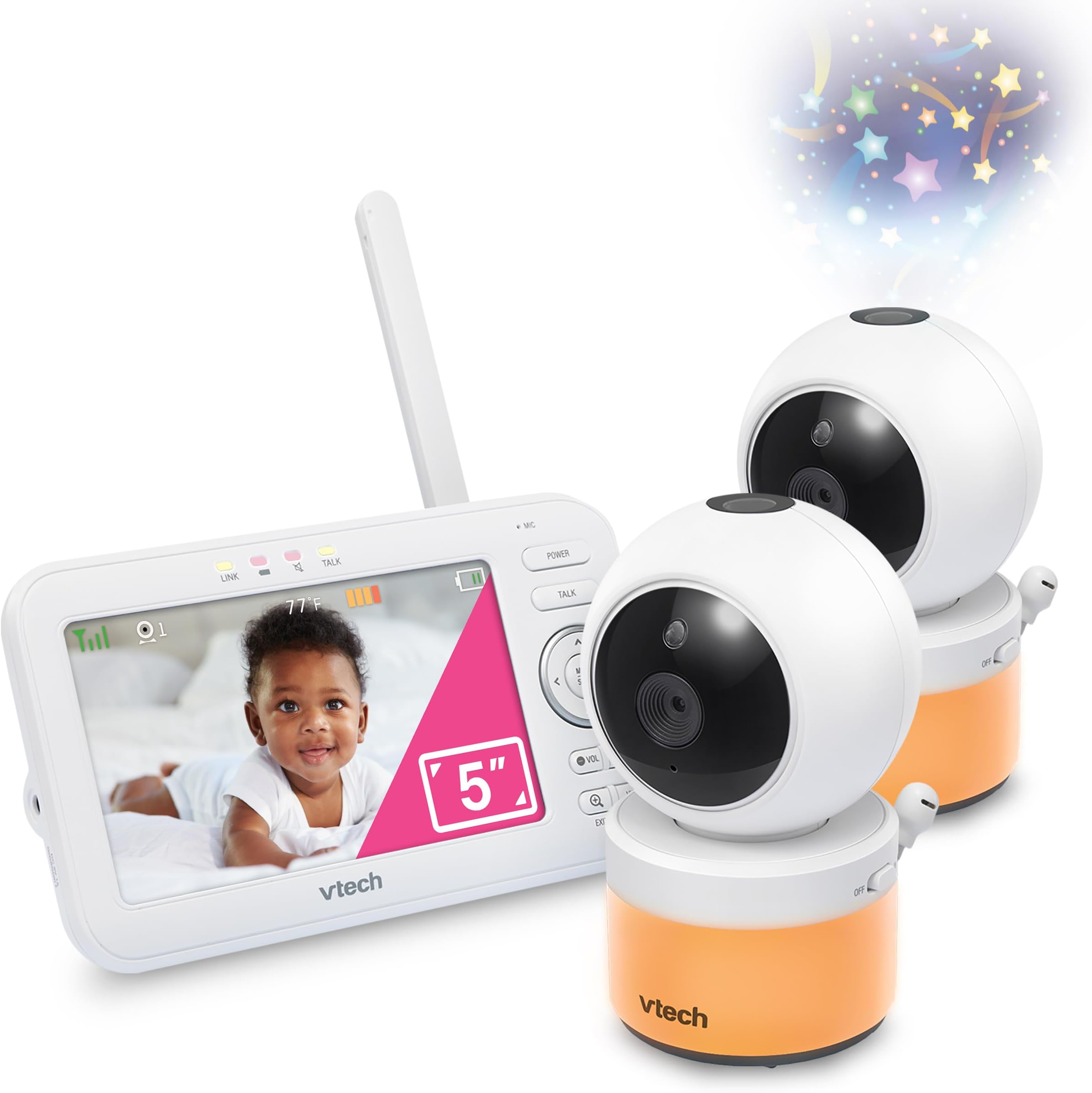 [Upgraded] VTech VM5463-2 Video Baby Monitor 5" LCD with 2 Cameras ...