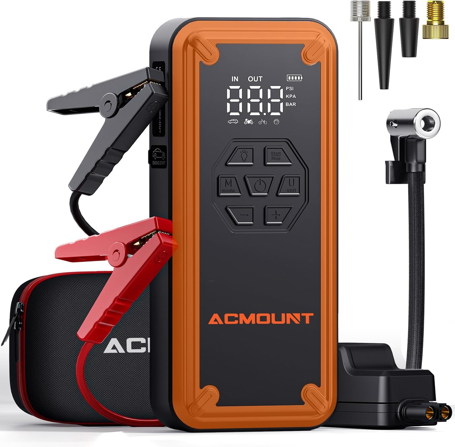 Amazon.com: Jump Starter with Air Compressor, Acmount 5000A Car Battery ...