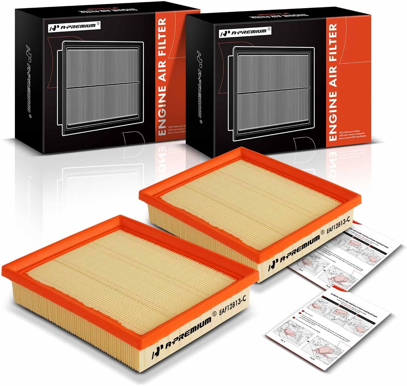 Amazon.com: A-Premium Front 2-PC Engine Air Filter Compatible with Ford ...