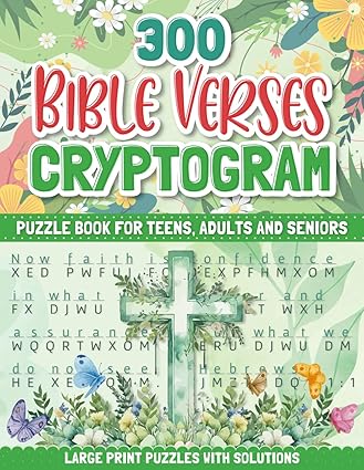 Bible Verses Cryptogram Puzzle Book for Women: 300 Large Print Puzzles ...