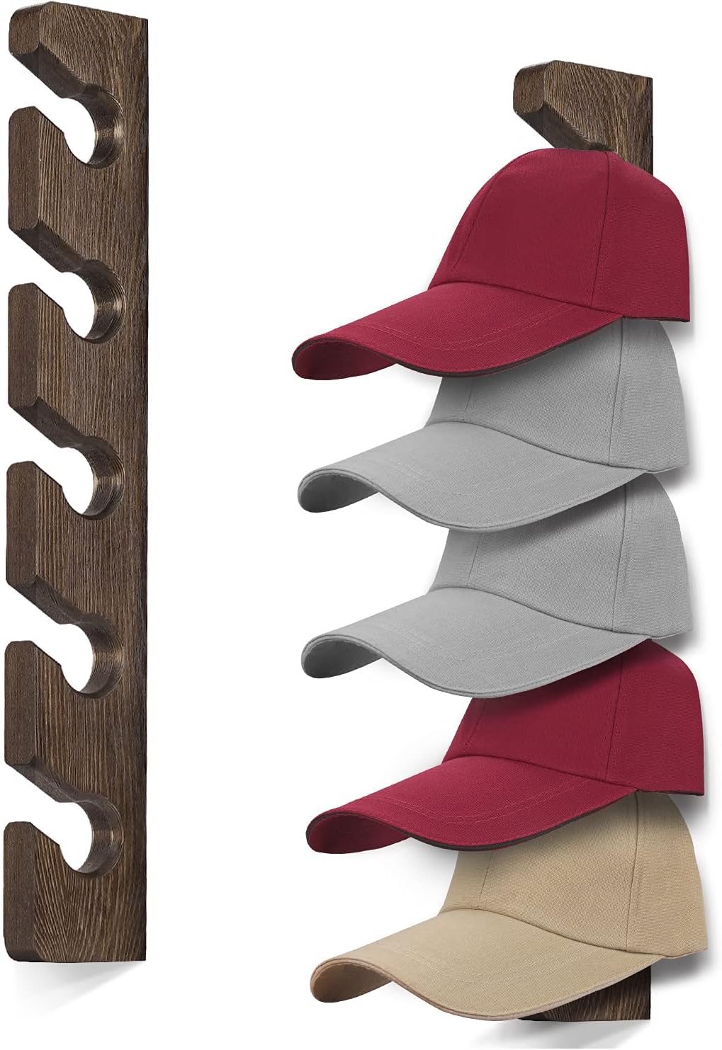 Amazon.com: keletop Hat Rack for Wall Baseball Cap Organizer Hanger (2 ...