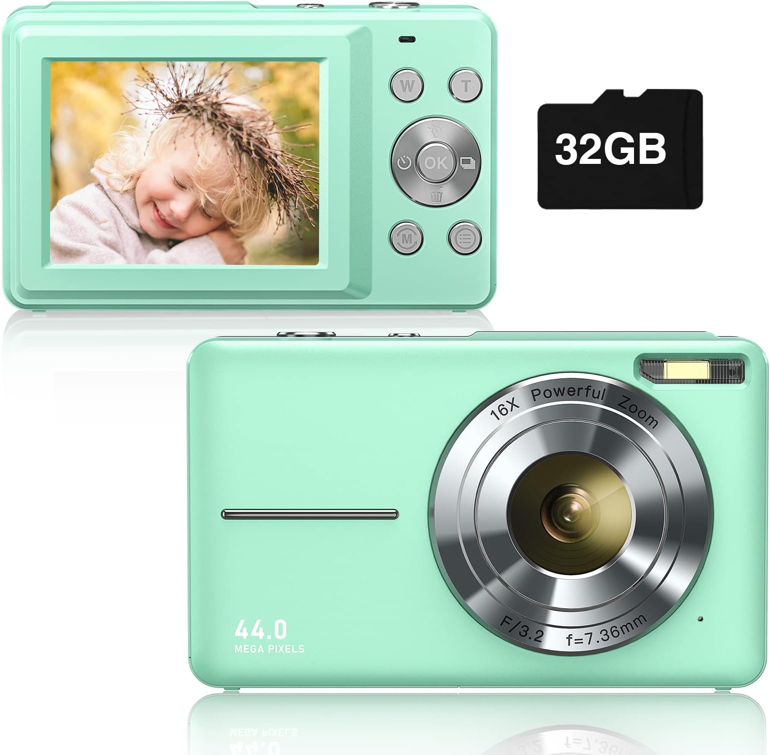 Amazon.com : Kids Digital Camera 44MP 1080P with 16X Zoom & 32GB Card ...