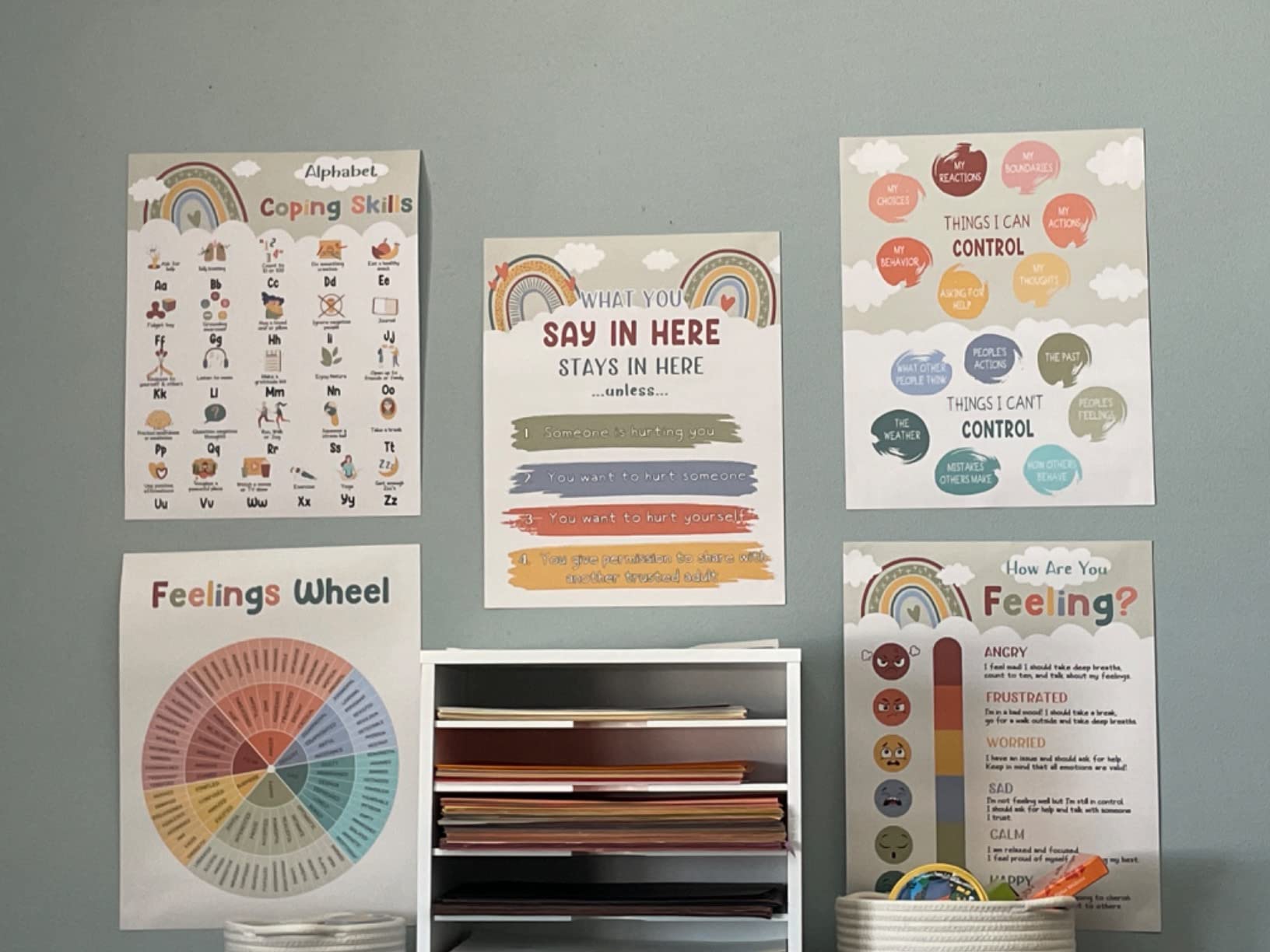 Amazon.com: 9 Calming Corner Mental Health Posters (12"x15"), Feelings ...
